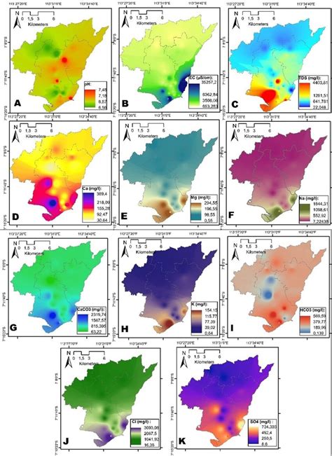 Spatial Distribution Of Groundwaters Physiochemical Parameters In Download Scientific Diagram