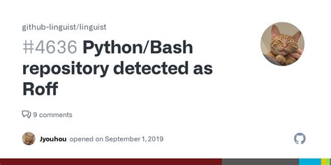 Python Bash Repository Detected As Roff Issue 4636 Github Linguist