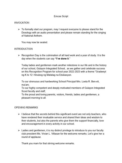 Emcee Script Pdf