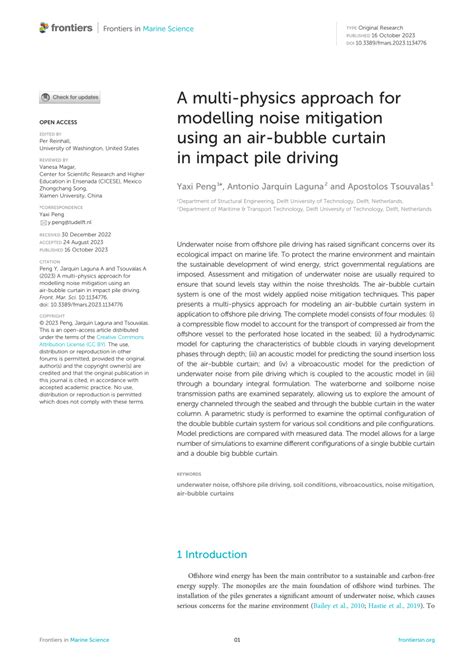 Pdf A Multi Physics Approach For Modelling Noise Mitigation Using An