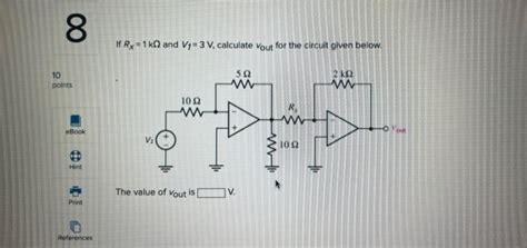 Solved If Rx 1kΩ and V1 3V1 calculate Vout for the circuit Chegg com