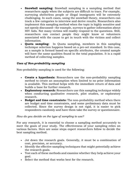 Sampling Types Steps In Sampling Process Pdf Science