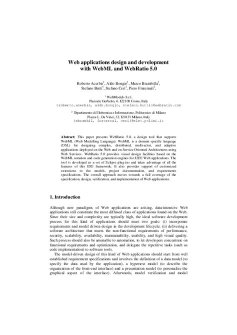 Pdf Web Applications Design And Development With Webml And Webratio 50