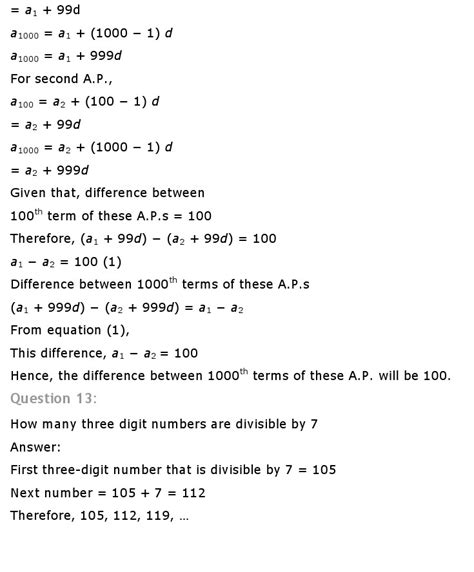NCERT Solutions Class Maths Ch Arithmetic Progressions Free NCERT Books Solutions