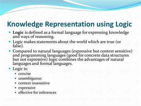 ppt logic in knowledge representation inference and reasoning