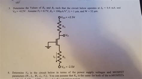 Solved Determine The Values Of R D And R S Such That The Chegg Com