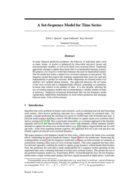 A Set Sequence Model For Time Series Epsteine Apaars Giesecke