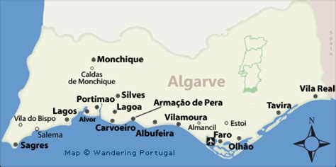 Algarve Map Map Of The Algarves Top Cities For Tourists Wandering