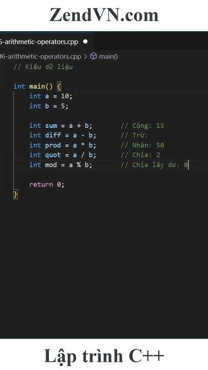 Học C 06 Toán Tử Số Học Laptrinh Hoclaptrinh Cplusplus Cpp