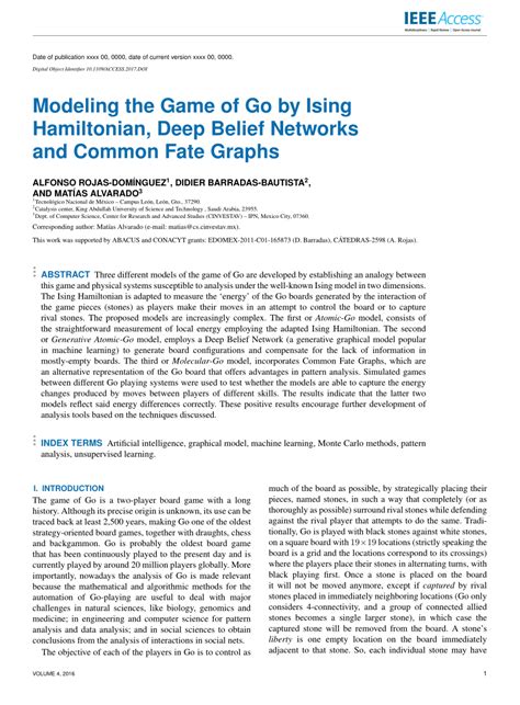 Pdf Modeling The Game Of Go By Ising Hamiltonian Deep Belief