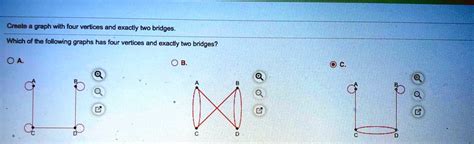 solved create graph with four vertices and exactly two bridges which