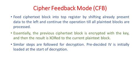Cns Unit 3 Block Cipher Mode Ppt