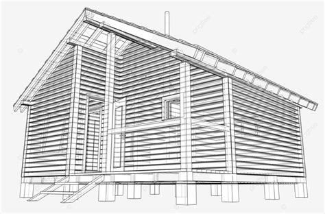 3d Vector Rendering Of A Sketch For A Small House Vector Designer Structure Project