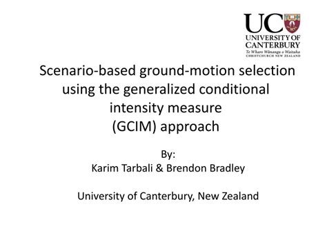Pdf Scenario Based Ground Motion Selection Using The Generalized