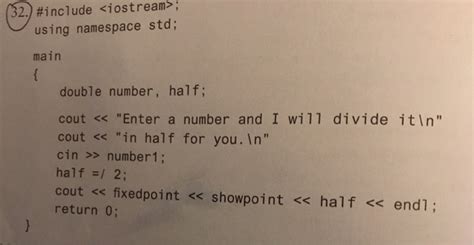 Solved 2include Using Namespace Std Main Double