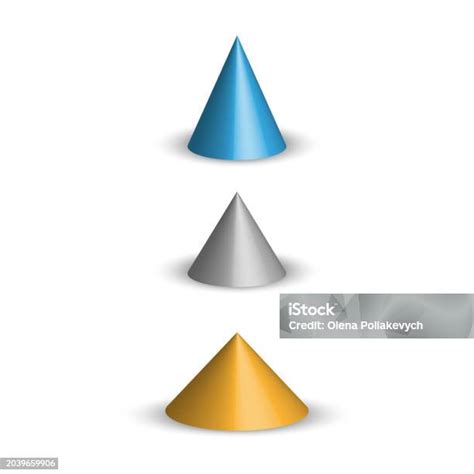 원뿔 색상 3d 형상 벡터 일러스트 레이 션입니다 주당순이익 10 3차원 형태에 대한 스톡 벡터 아트 및 기타 이미지 3차원 형태 개념 건축물 Istock