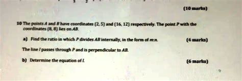 Marks The Points A And B Have Coordinates And Respectively The