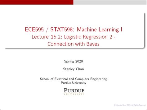 resources ece 595ml lecture 15 2 logistic regression connection with bayes