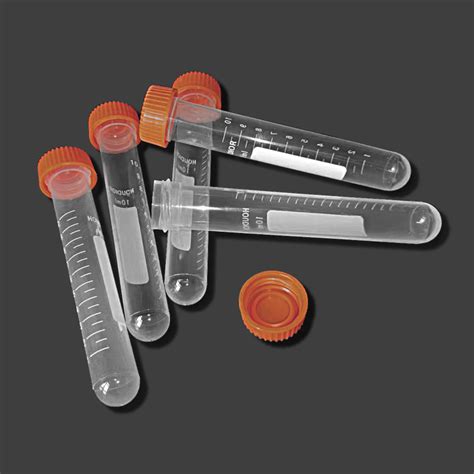 50 개가방 10ml 스크류 캡 둥근 바닥 원심 분리기 튜브 실험실 샘플 견본 저장을위한 규모와 플라스틱 테스트 튜브 학교 및 교육 용품