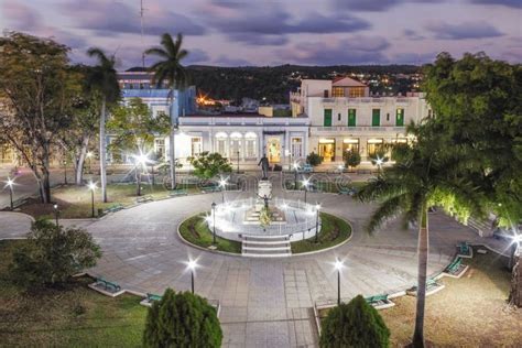 Gorgeous View Of The Park In Matanzas Cuba Called La Libertad During Sunset Hours Editorial