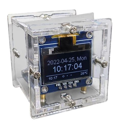 esp8266 diy electronic kit mini clock oled display connect avec shell