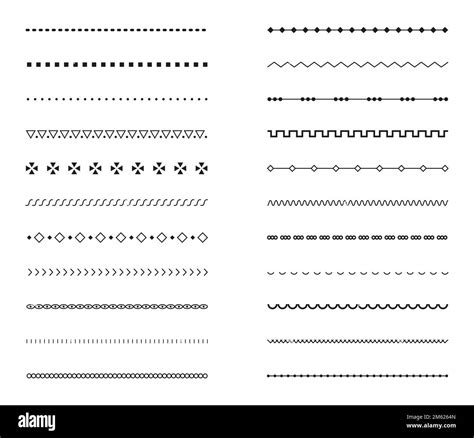 Stitch Stitches Vector Set Stitched Repeated Seams Big Collection Sewing Machine Stitches