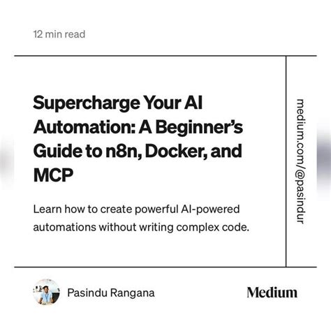 Build An Ai Workflow System With N8n Docker And Mcp Pasindu Rangana Posted On The Topic