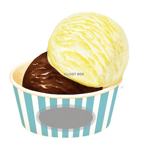 無料イラスト アイスクリーム チョコとバニラ ダブル 紙カップ
