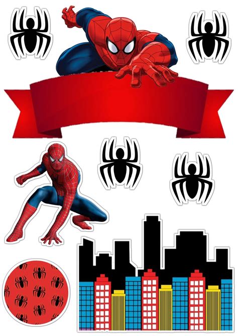 Spiderman Cake Topper Spiderman 1 Spiderman Birthday 1st Birthday Barbie Cupcakes Diy Bags