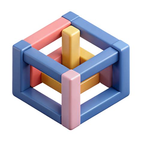 Calm Beautiful Minimal Geometric Composition Of Intersecting Rectangles