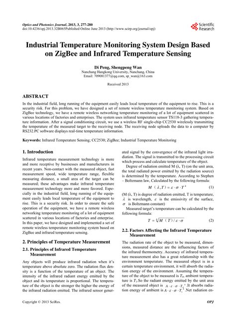Pdf Industrial Temperature Monitoring System Design Based On Zigbee