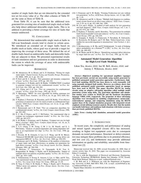 Pdf Automated Model Generation Algorithm For High Level Fault Modeling