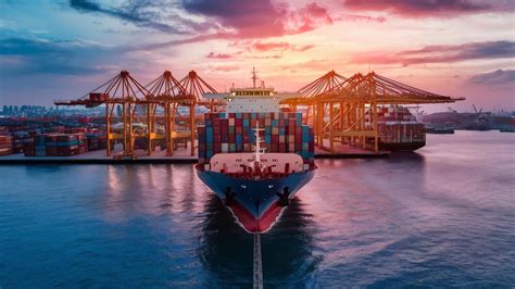 Premium Photo Cargo Container Ship Running Near In The International