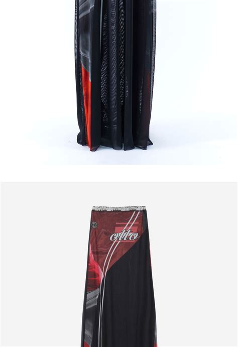 오토링거 우먼 메쉬 맥시 스커트 사커 프린트 Ottolinger Kream