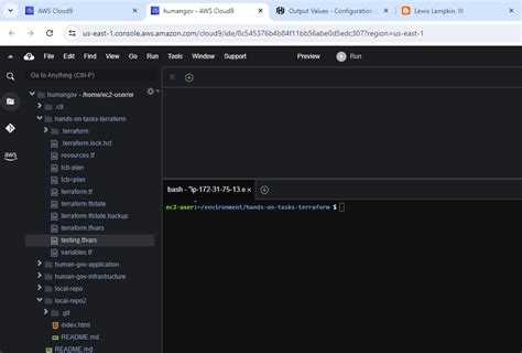 Terraform 4 Of 10 Output Values Using Aws Cloud9