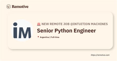 Hiring Senior Python Engineer Intuition Machines