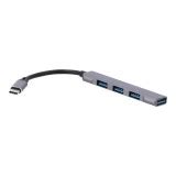 TECHPRO Port Hub Type C To USB A 4 Ports Hub Gray
