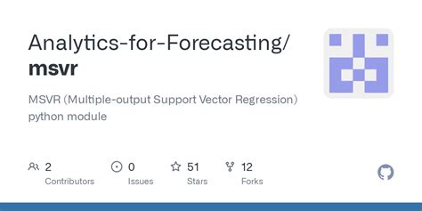 github analytics for forecasting msvr msvr multiple output support