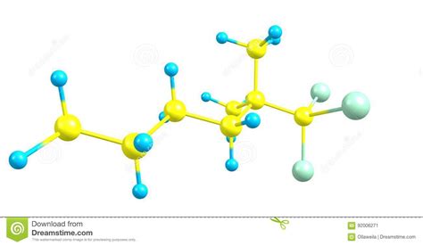 1 1 1 Trichloro 2 2 Dimethylhexane Molecular Structure Isolated On White Stock Illustration