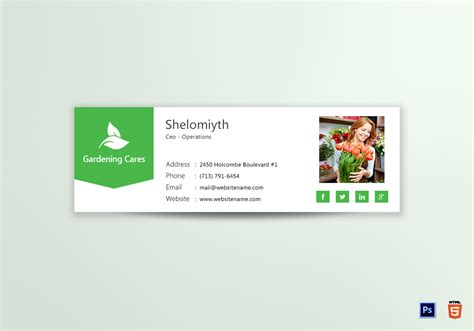 Gardening Email Signature Design Template In PSD HTML