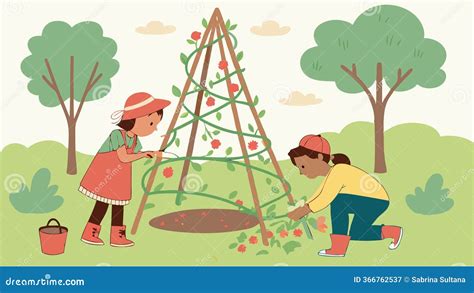 Man Building Trellis For Climbing Plants Garden Trellis Plant Support