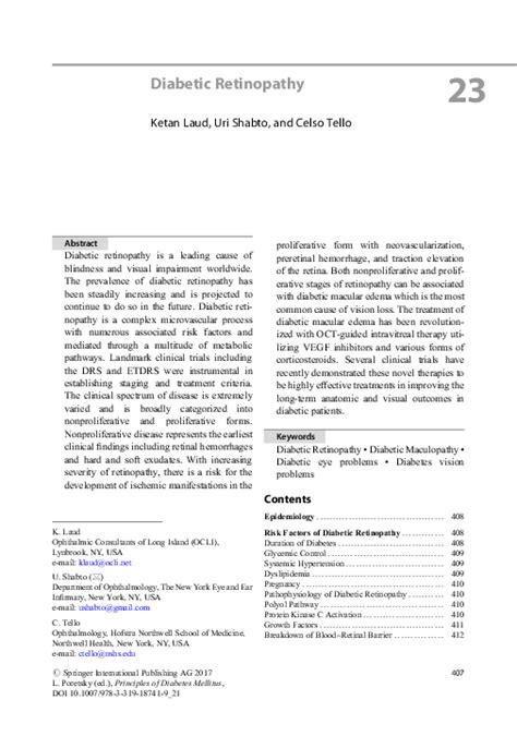 Pdf Diabetic Retinopathy