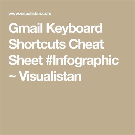Gmail Keyboard Shortcuts Cheat Sheet Infographic Keyboard Shortcuts