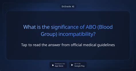 What Is The Significance Of Abo Blood Group Incompatibility