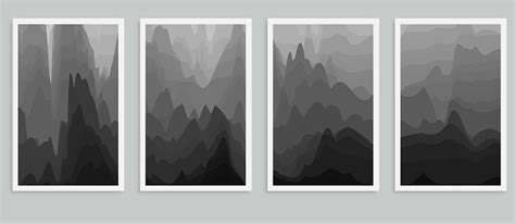 벡터 추상 산 잉크 워시 페인팅 패턴 디자인 카드 배너 배경 추상적인에 대한 스톡 벡터 아트 및 기타 이미지 추상적인 산 개체 그룹 Istock