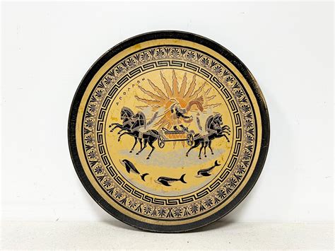 Vintage Greek Ceramic Wall Plate Mythology Scene Etsy