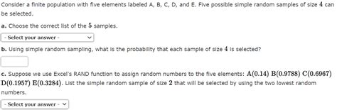 Solved Consider A Finite Population With Five Elements