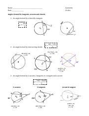 Geometry Understanding Angles Formed By Tangents Secants And Course Hero