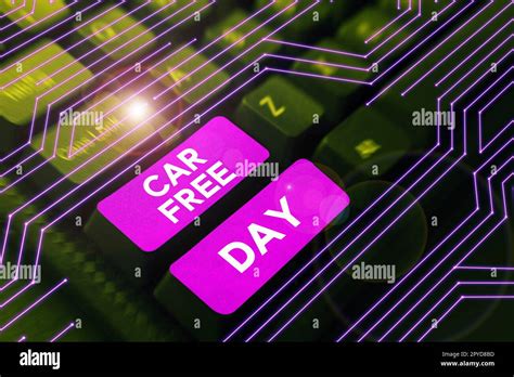 Writing Displaying Text Car Free Day Word For Environment Protection