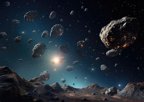 Premium Ai Image An Asteroid Field With Numerous Asteroids Floating